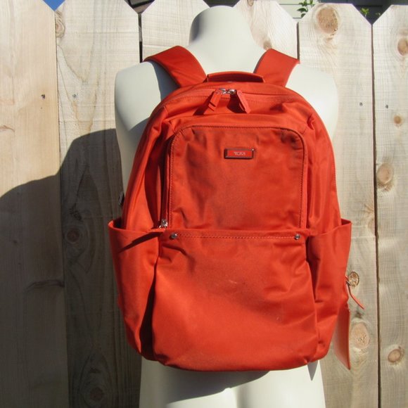 Tumi | Bags | Tumi Orange Nylon Laptop Backpack Travel Bag | Poshmark
